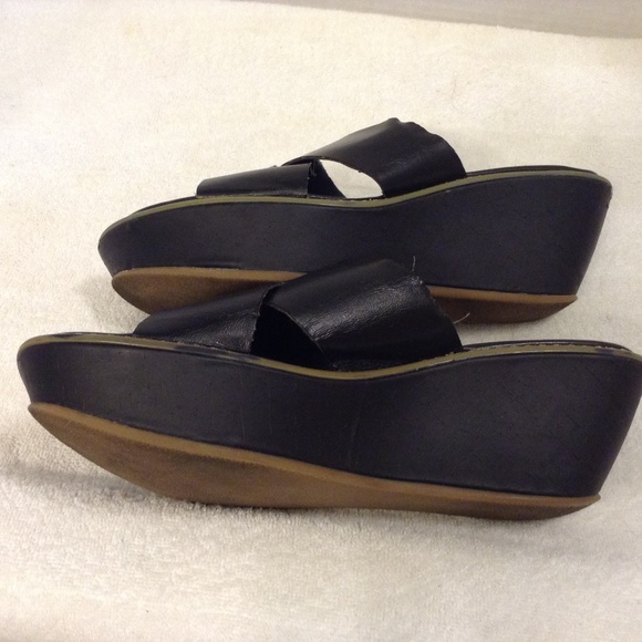 Chaps | Shoes | Chaps Black Wedge Sandals W Wide Straps | Poshmark